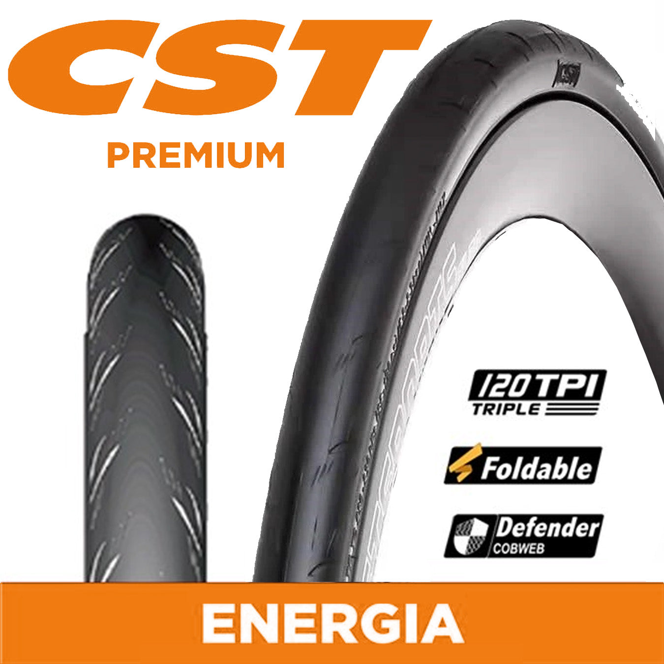 CST Tyre Energia C3045- 700 x 28 - Folding EPS - Dual Compound - 120 ...